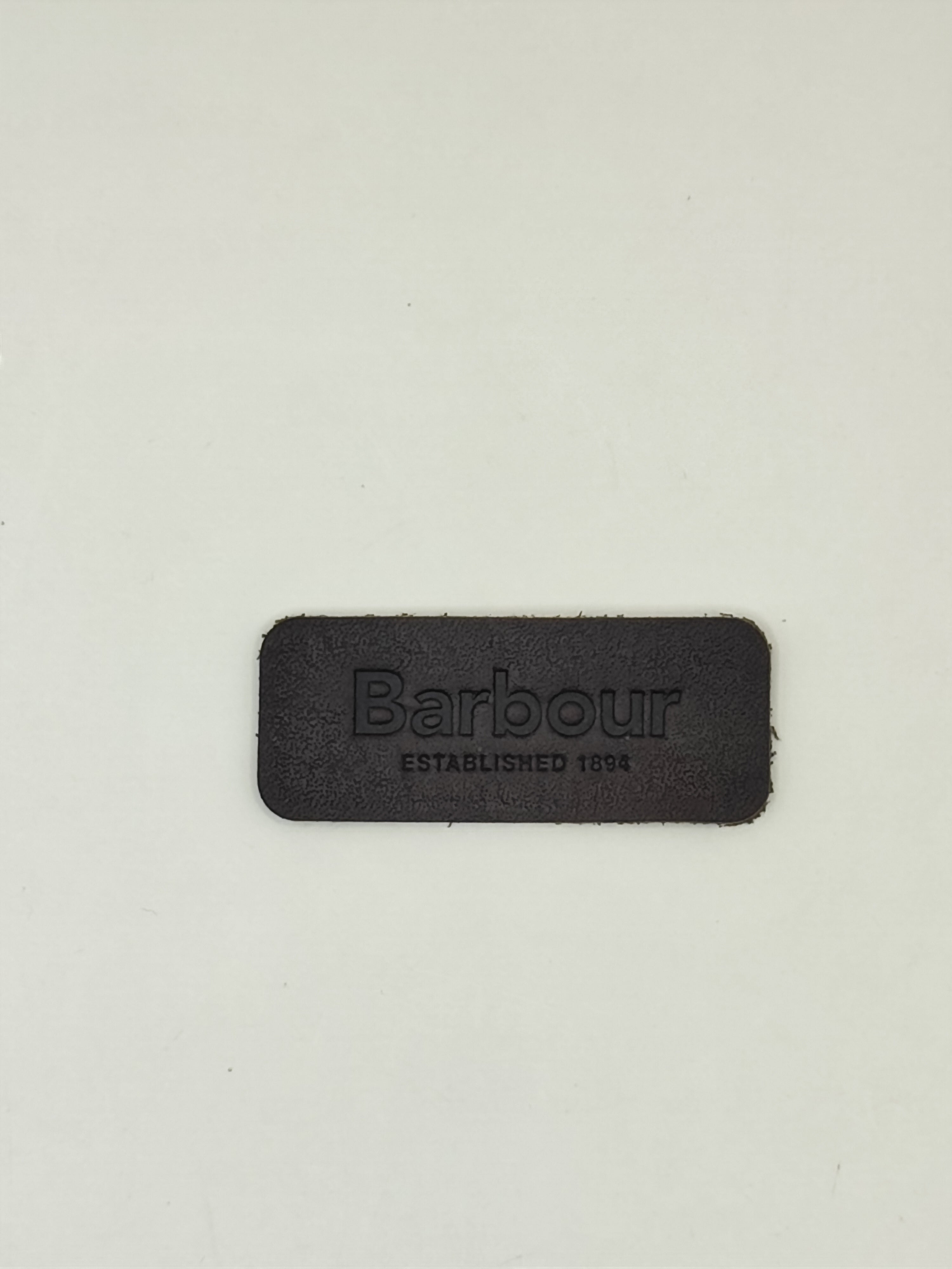 Patch Barbour in pelle rettangolare - Barbour leather brown patch ...